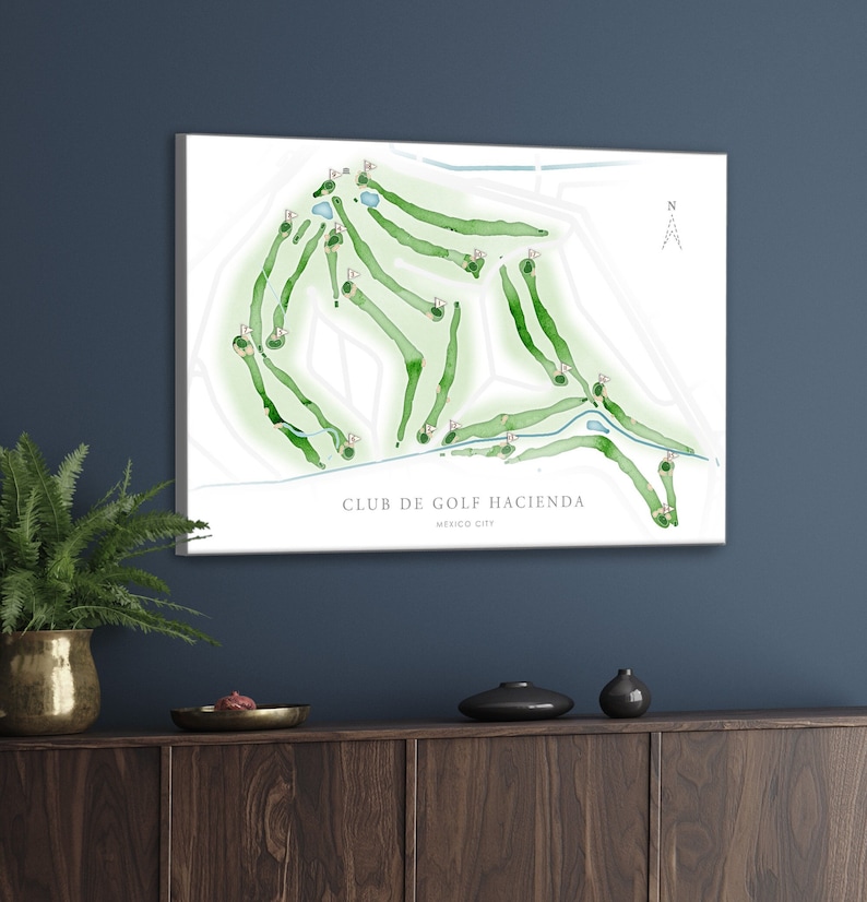 Club De Golf LA HACIENDA Map, Golf Course Holes Layout Prints ...