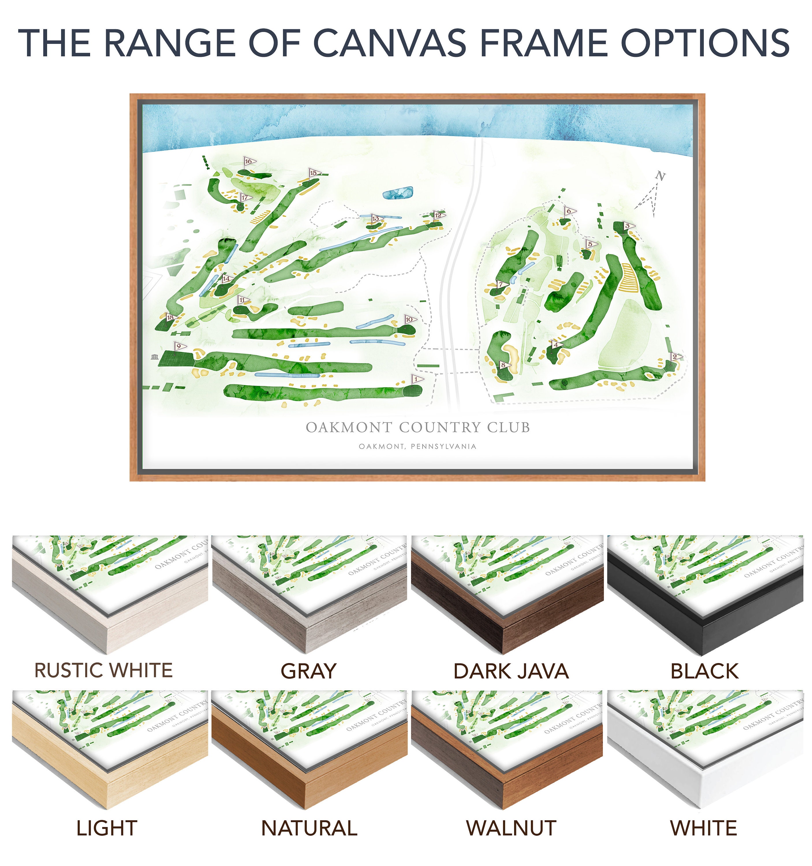 Oakmont Golf Course Map Print, Layout of PA Course for Golfer, Country ...