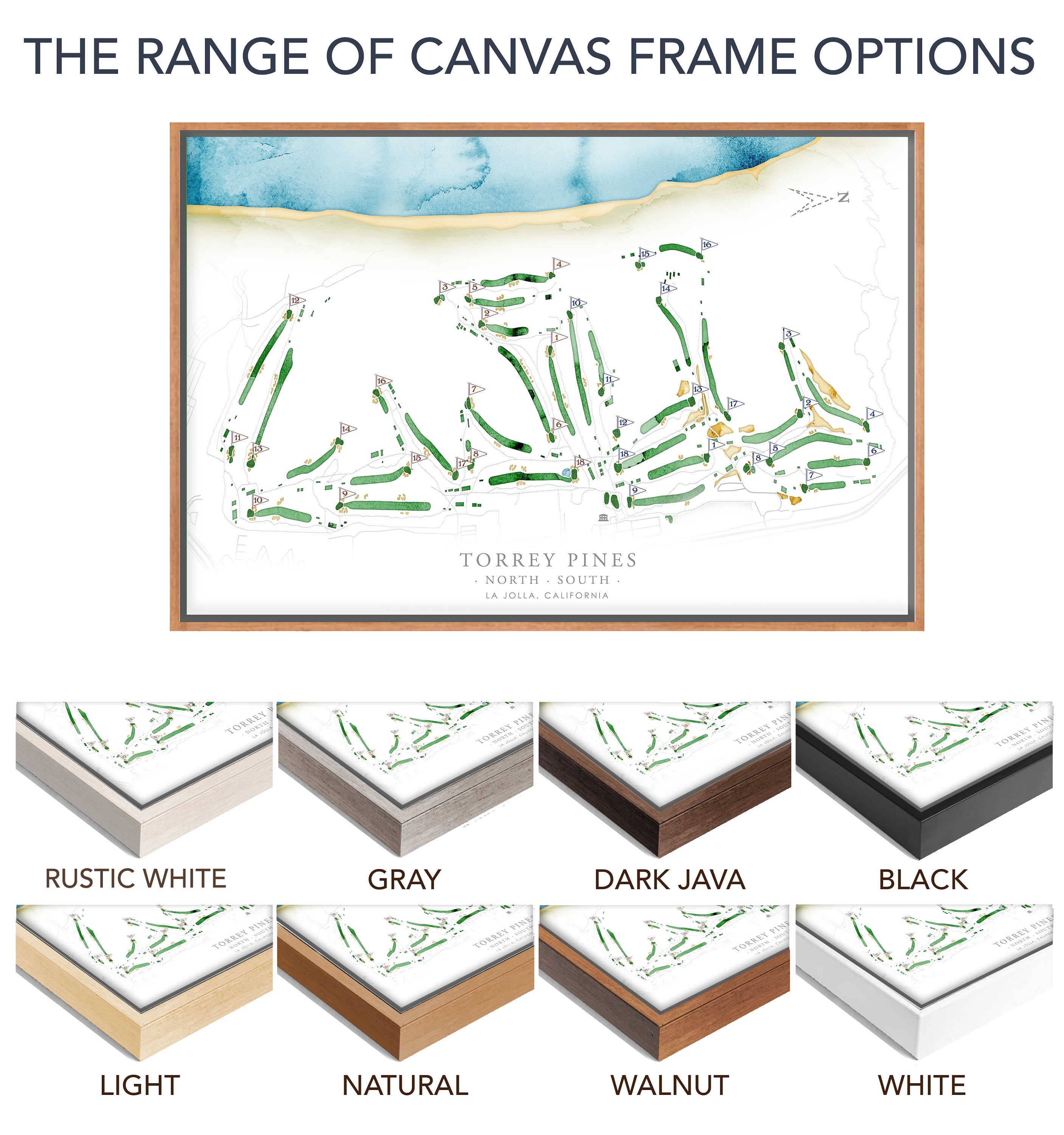 Torrey Pines Golf Course Map, North and South Courses, CA Golf Layout ...
