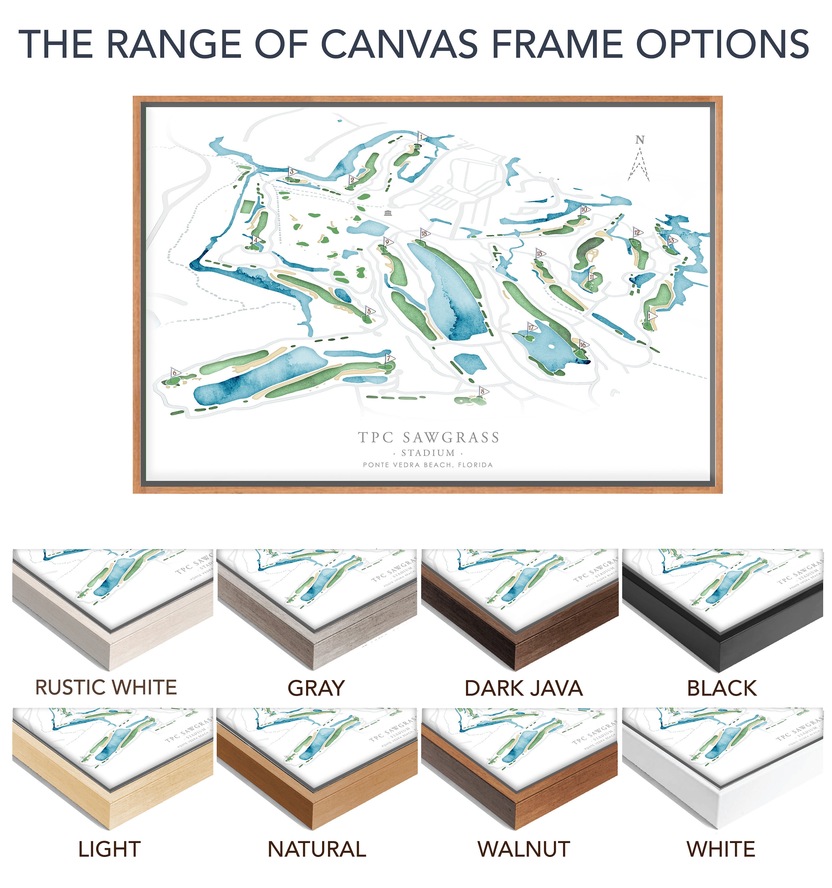 TPC Sawgrass Course Map, STADIUM Course Layout, Florida Golf Gift ...