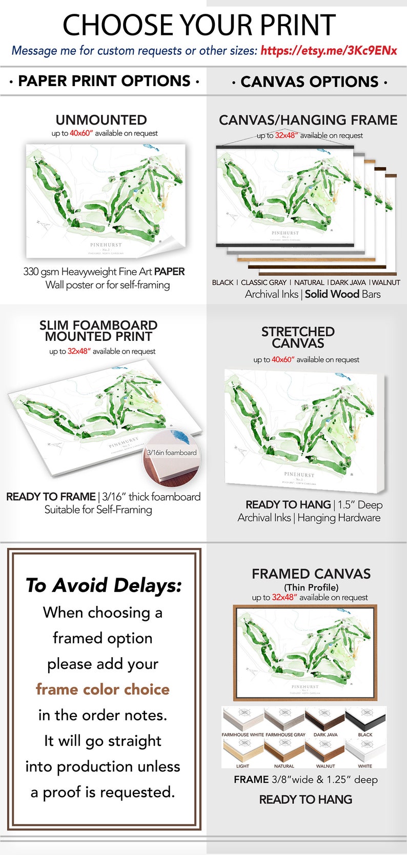 Pinehurst No.2 Golf Course Map Print, NC Golf Course Layout Print or ...