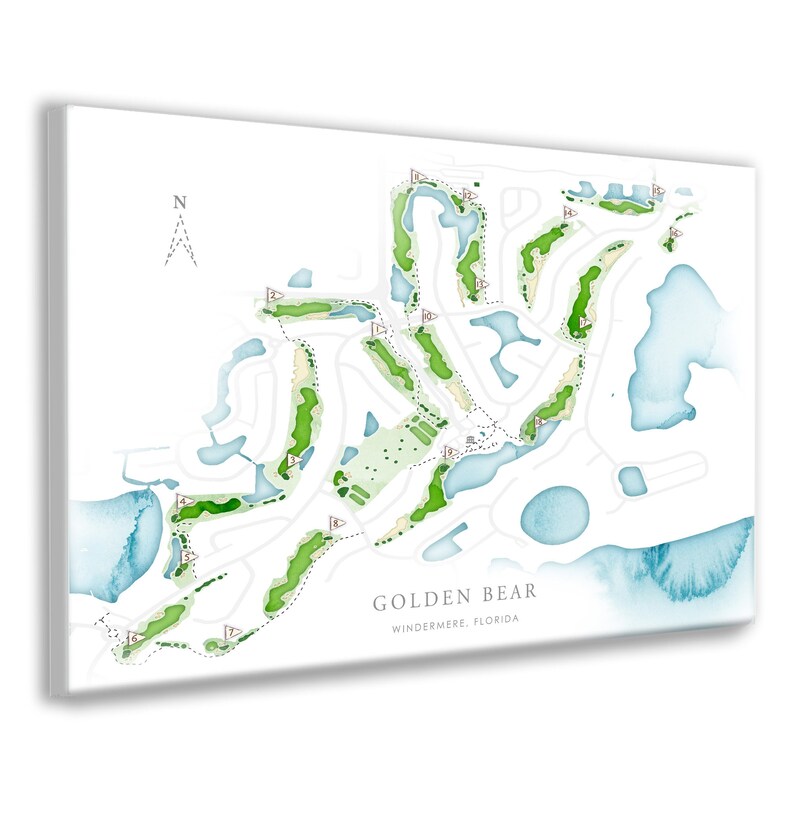 Golden Bear Club Golf Course Map, Windermere Golf Course Layout Print ...