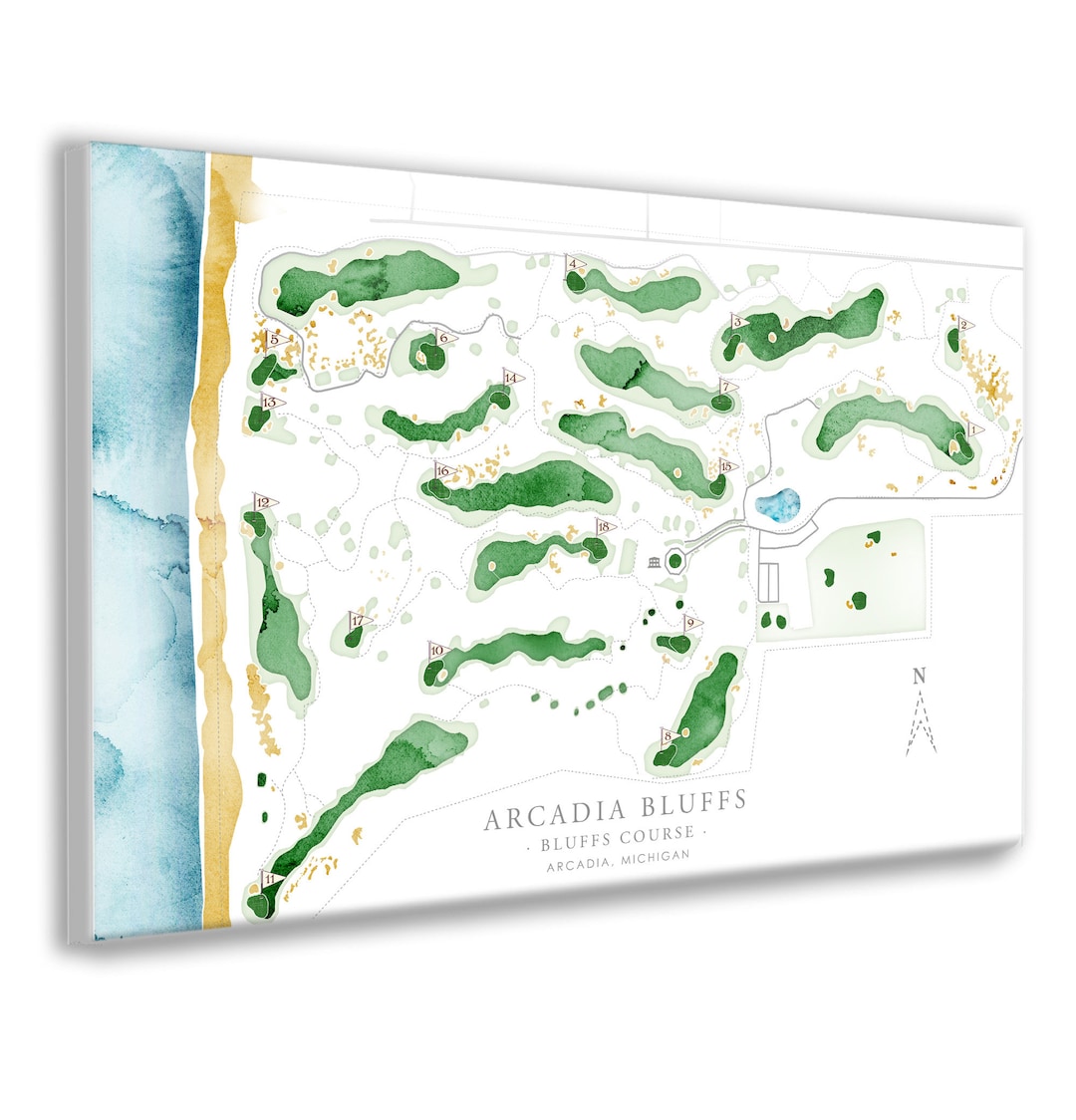 Arcadia Bluffs Golf Course Layout of Michigan Course for Golfer, Games ...