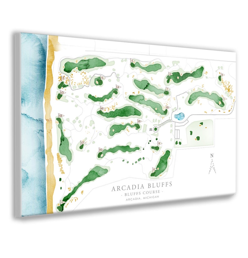 Arcadia Bluffs Golf Course Layout of Michigan Course for Golfer, Games ...