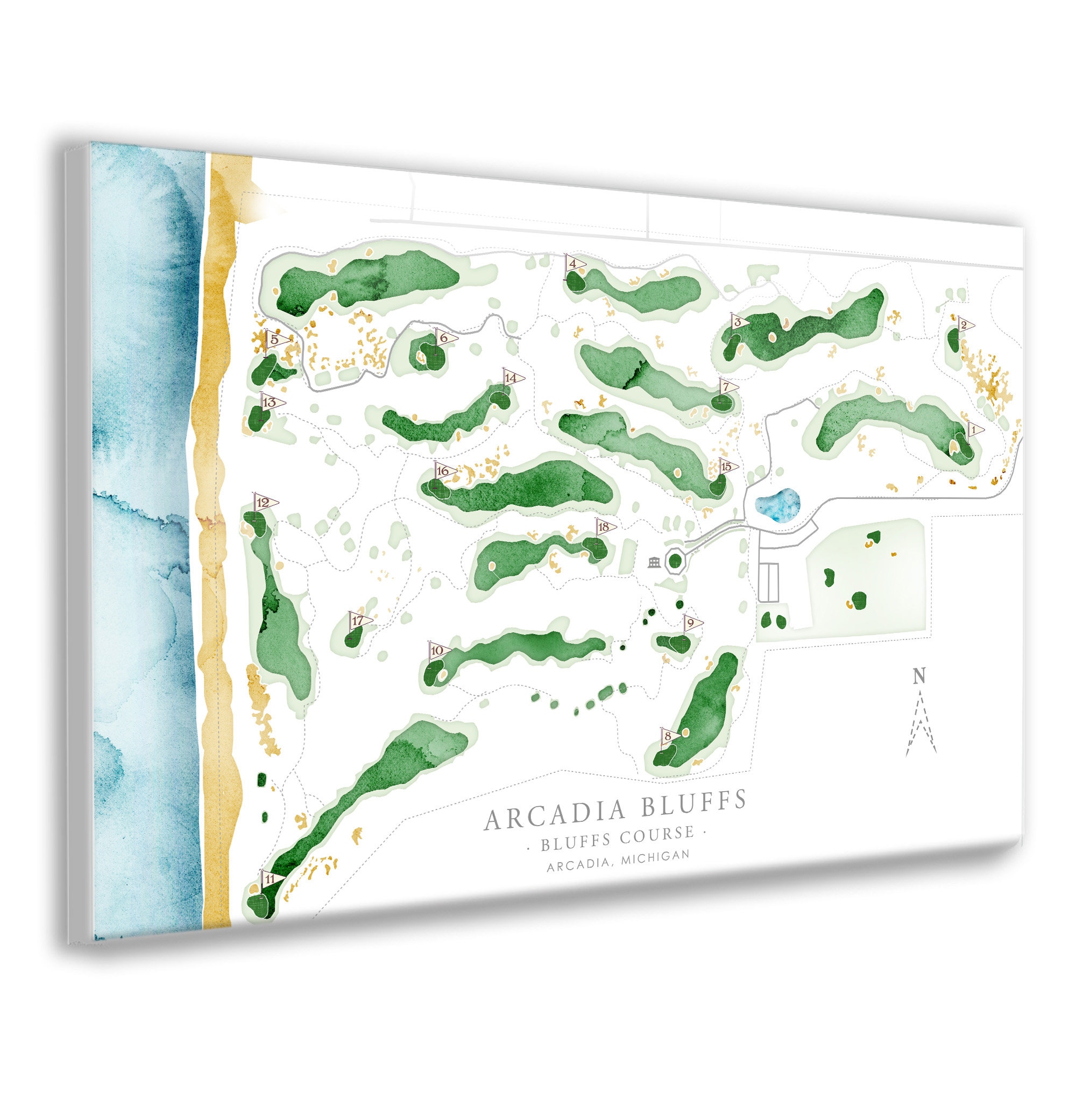 Arcadia Bluffs Golf Course Layout of Michigan Course for Golfer, Games ...