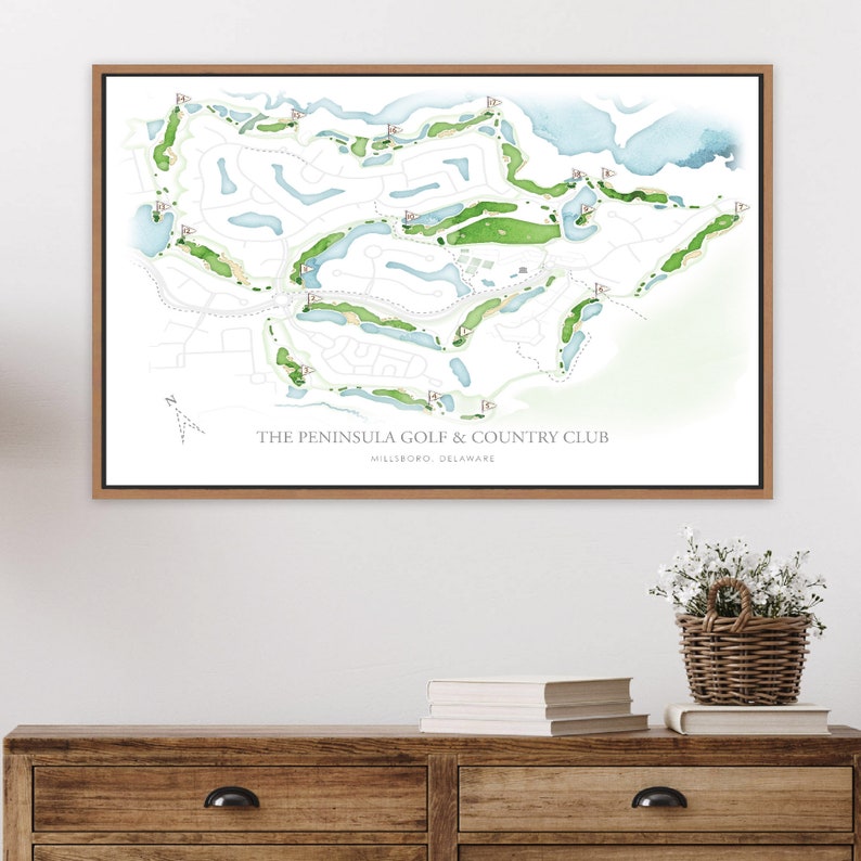 The Peninsula Golf Club Golf Course Map Print, Delaware Golf Course ...