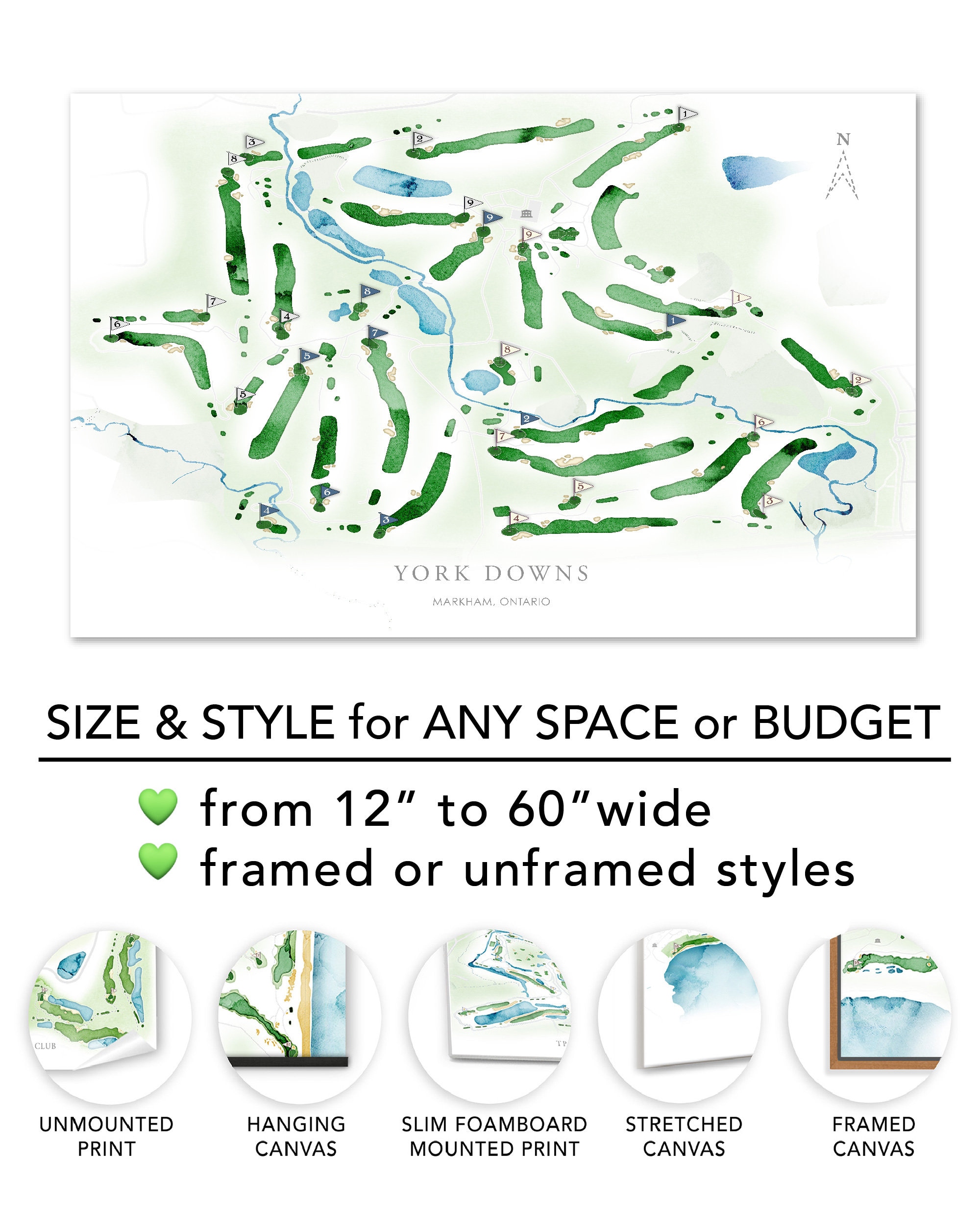 York Downs Ocean Course Golf Course Map Golf Decor Gift - Etsy