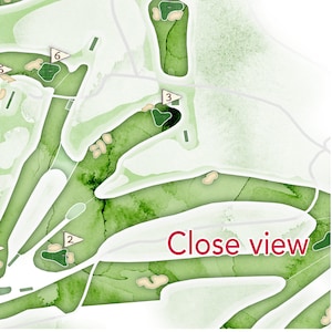 Augusta National Golf Course Map, Watercolor Style Print or Canvas of ...