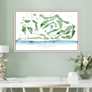 Custom Golf Course Map Print or Canvas. Personalized Golf Gift for ...