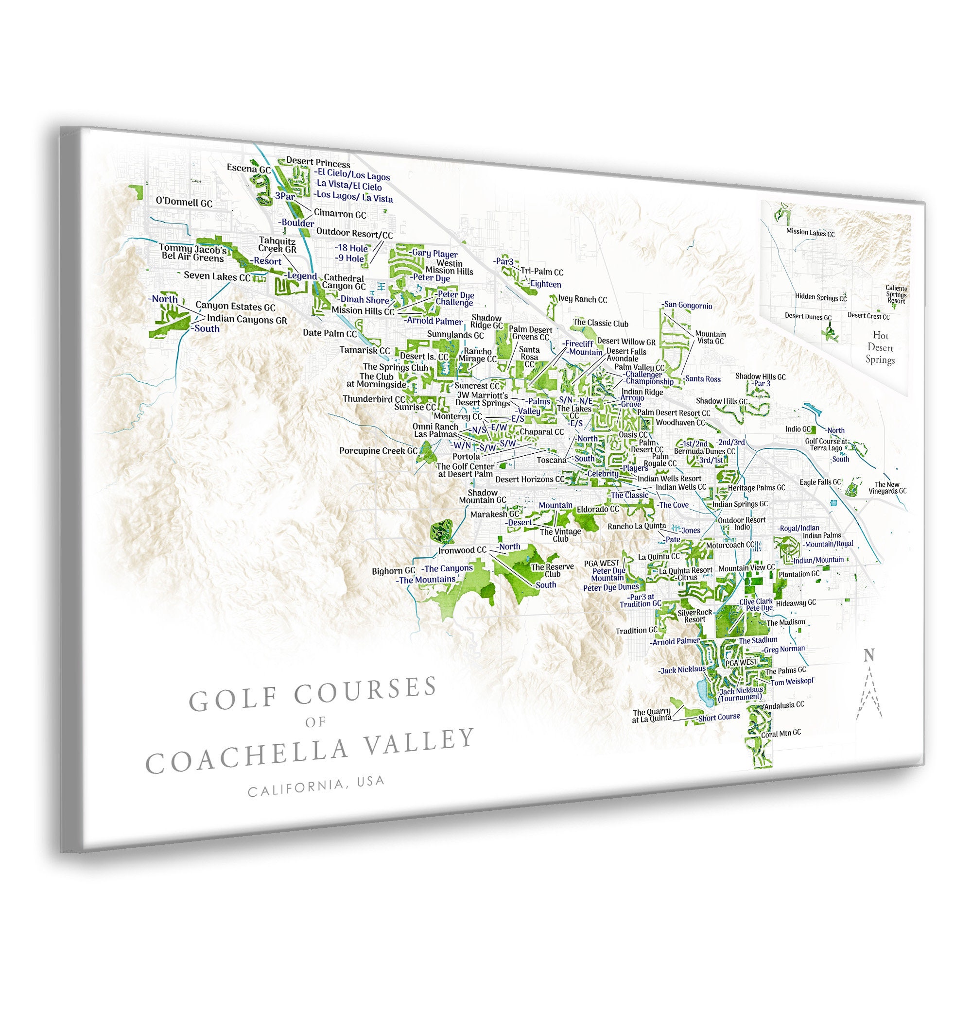 Detailed Map of Golf Courses in Palm Springs & Coachella, Indian Wells ...
