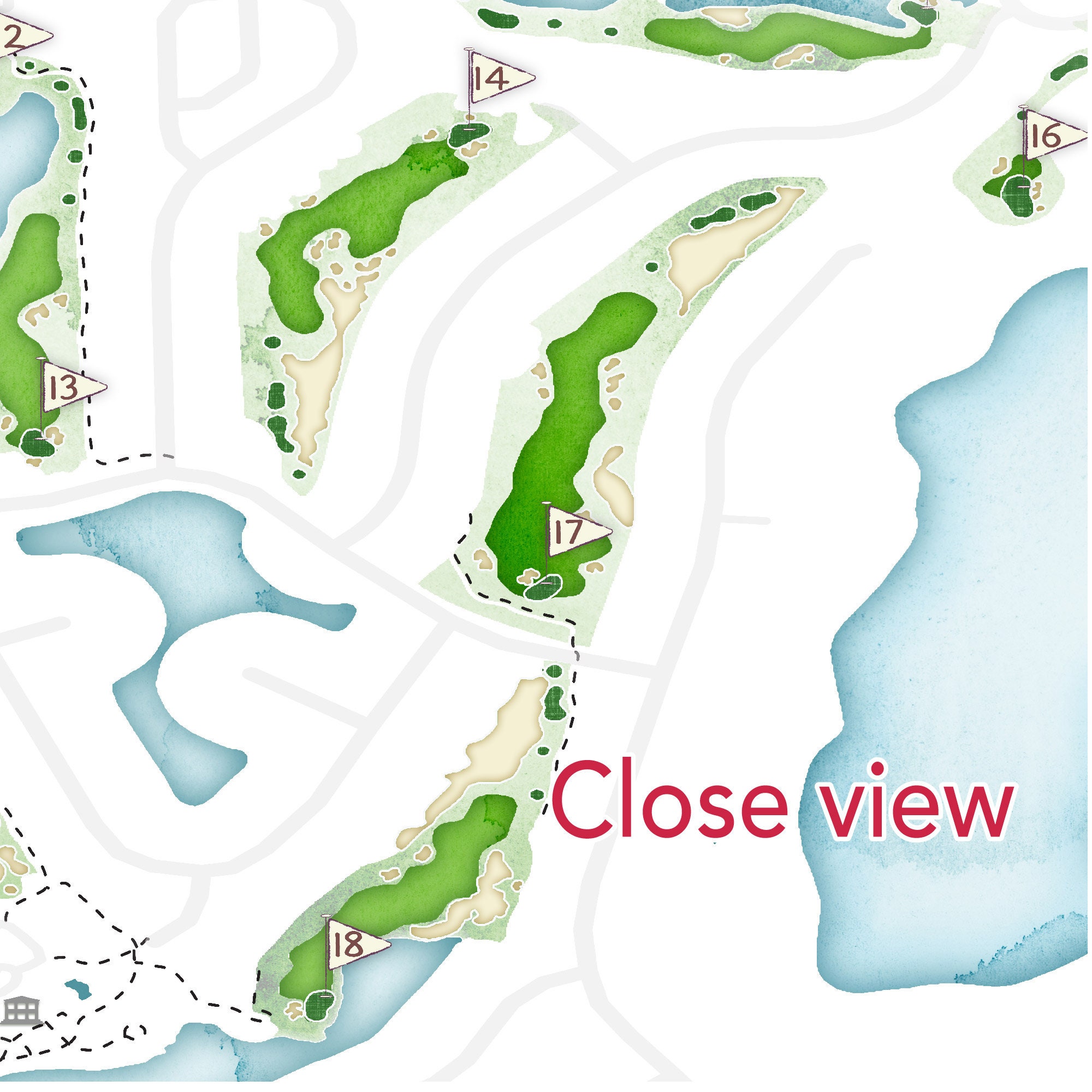 Golden Bear Club Golf Course Map, Windermere Golf Course Layout Print ...