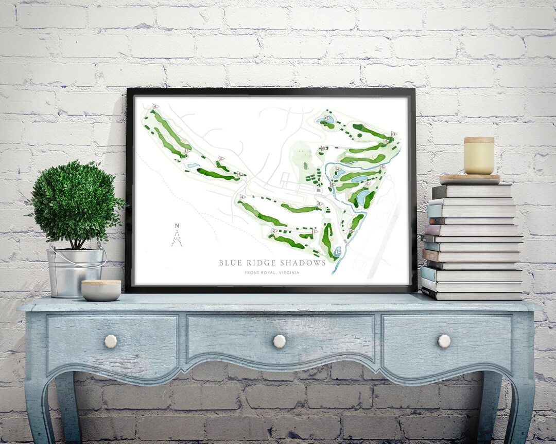 Blue Ridge Shadows Golf Course Map, Virginia Golfer Custom Wall Decor ...