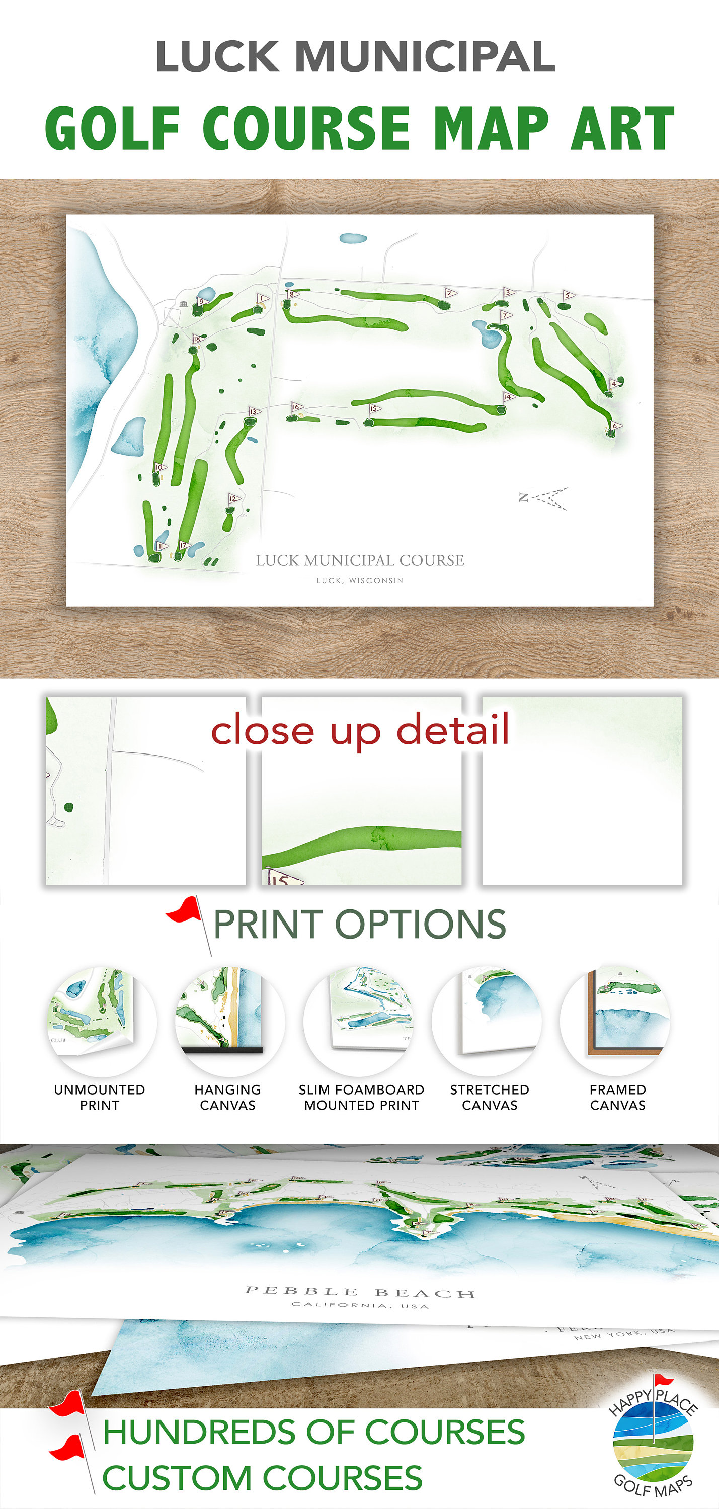 Luck Municipal Golf Club Course Map, Local Wisconsin Golf Course Layout ...