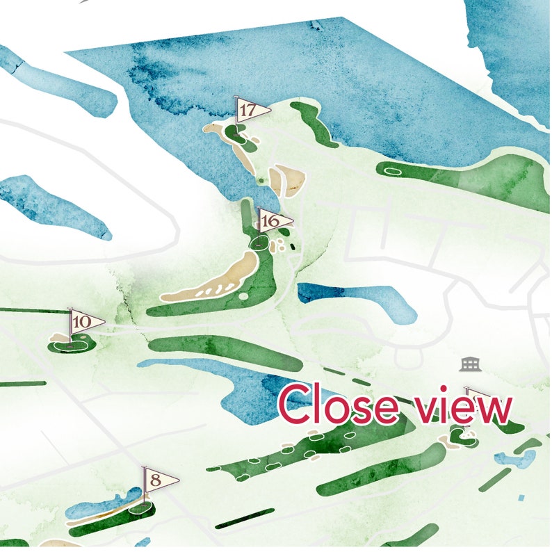 Harbour Town the Sea Pines Resort Golf Course Map Print or Canvas ...