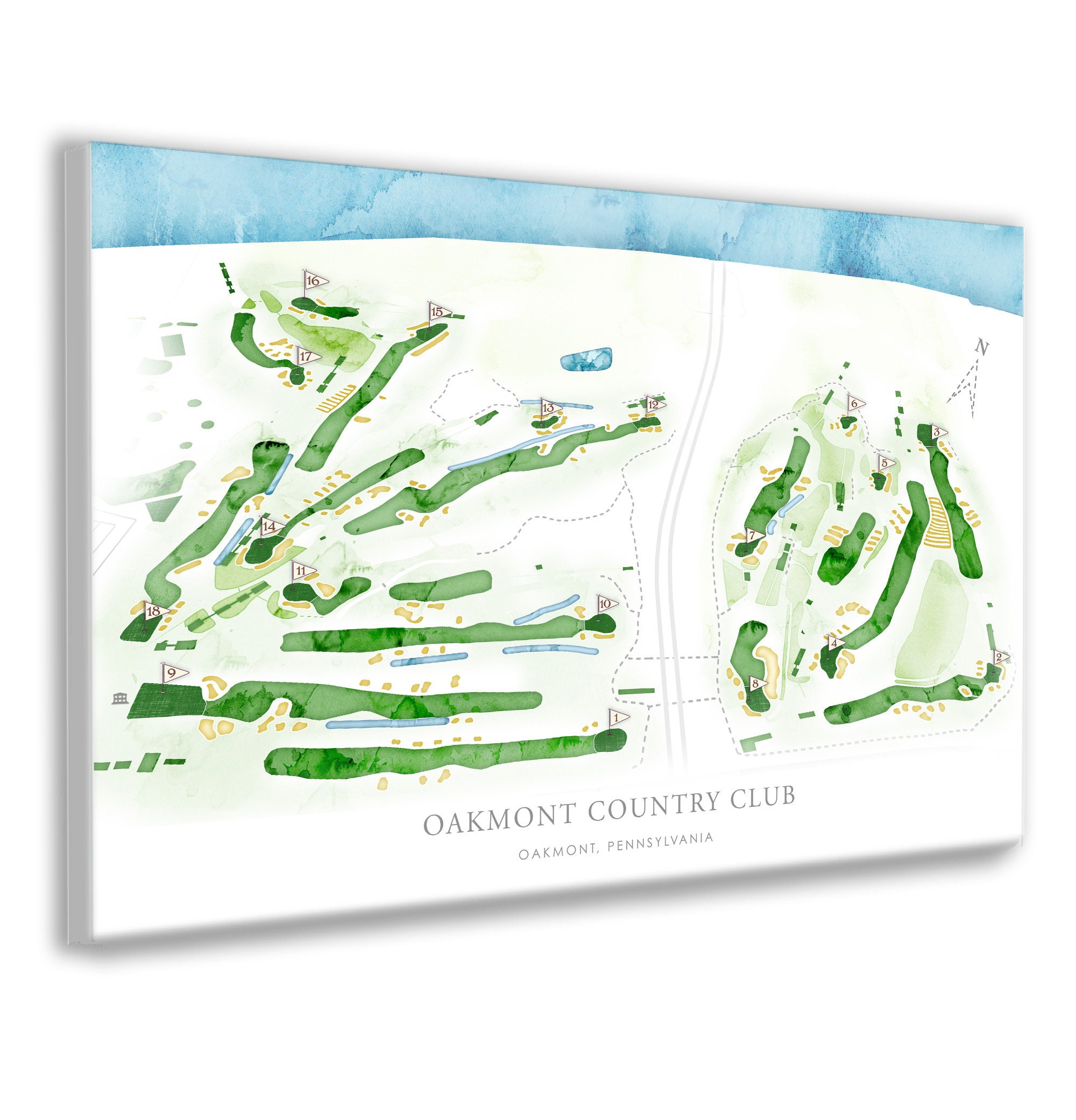 Oakmont Golf Course Map Print, Layout of PA Course for Golfer, Country ...