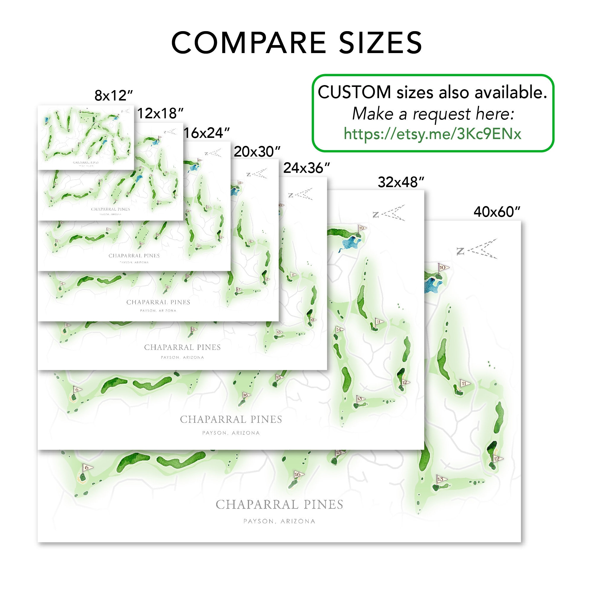 Chaparral Pines Golf Course Map Arizona Course Layout AZ - Etsy
