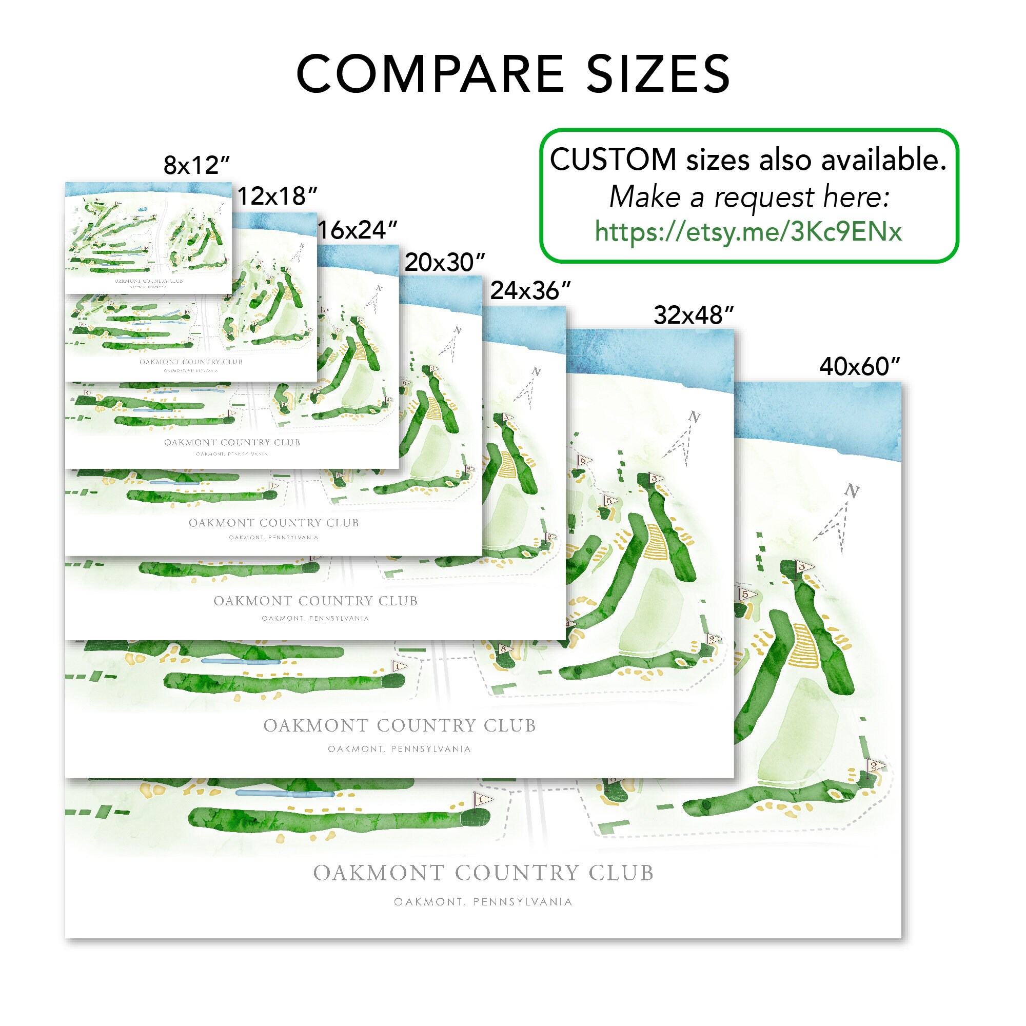 Oakmont Golf Course Map Print, Layout of PA Course for Golfer, Country ...