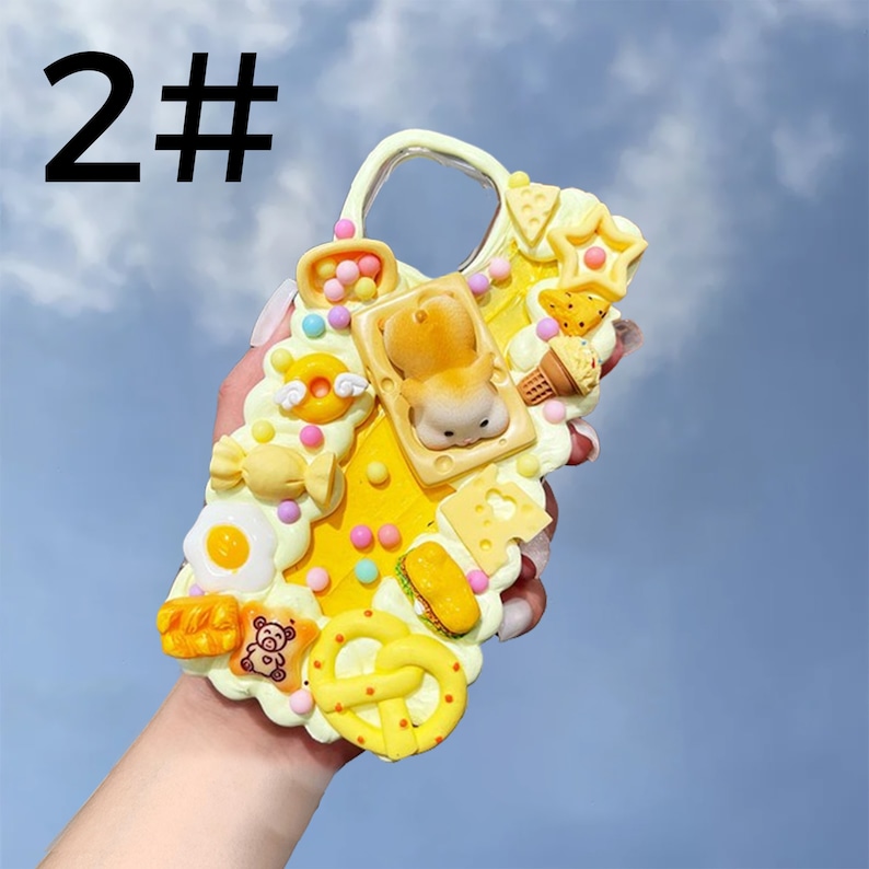 Cute Hamster Diy Cream Phone Case for iPhone 17 16e 16 15 14 13 12 Pro ...
