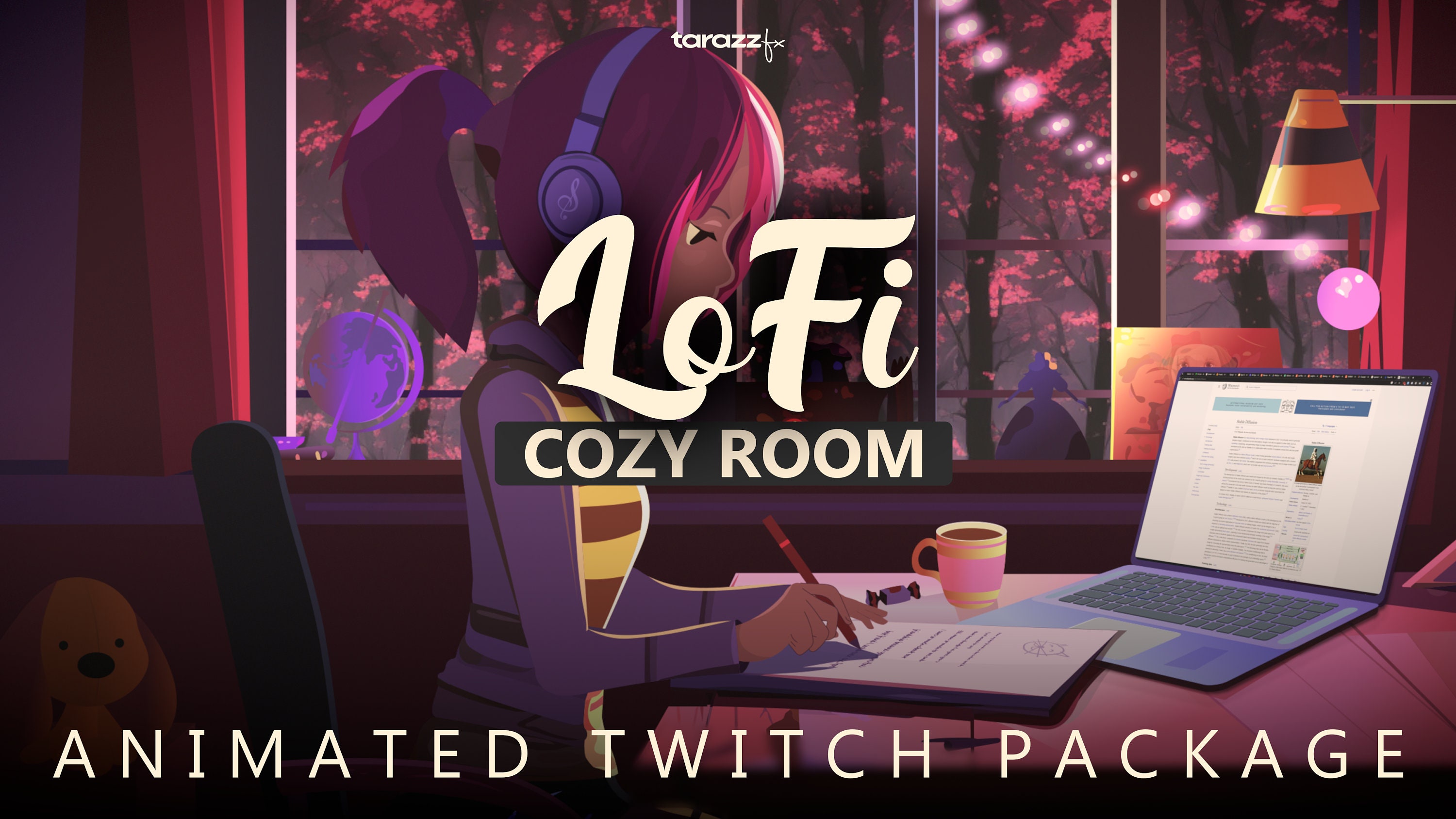 Lofi Cozy Room Stream Screen / Lofi Girl / Twitch Animated Package - Etsy