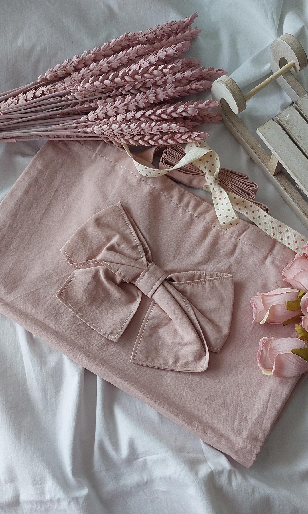 Tote Bag Pink BOW - Etsy