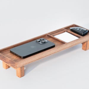 Handmade Modern Walnut Desk Organizer Eco-friendly Wooden Office Tidy ...