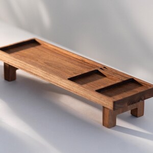 Handmade Modern Walnut Desk Organizer Eco-friendly Wooden Office Tidy ...