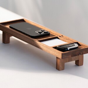 Handmade Modern Walnut Desk Organizer Eco-friendly Wooden Office Tidy ...