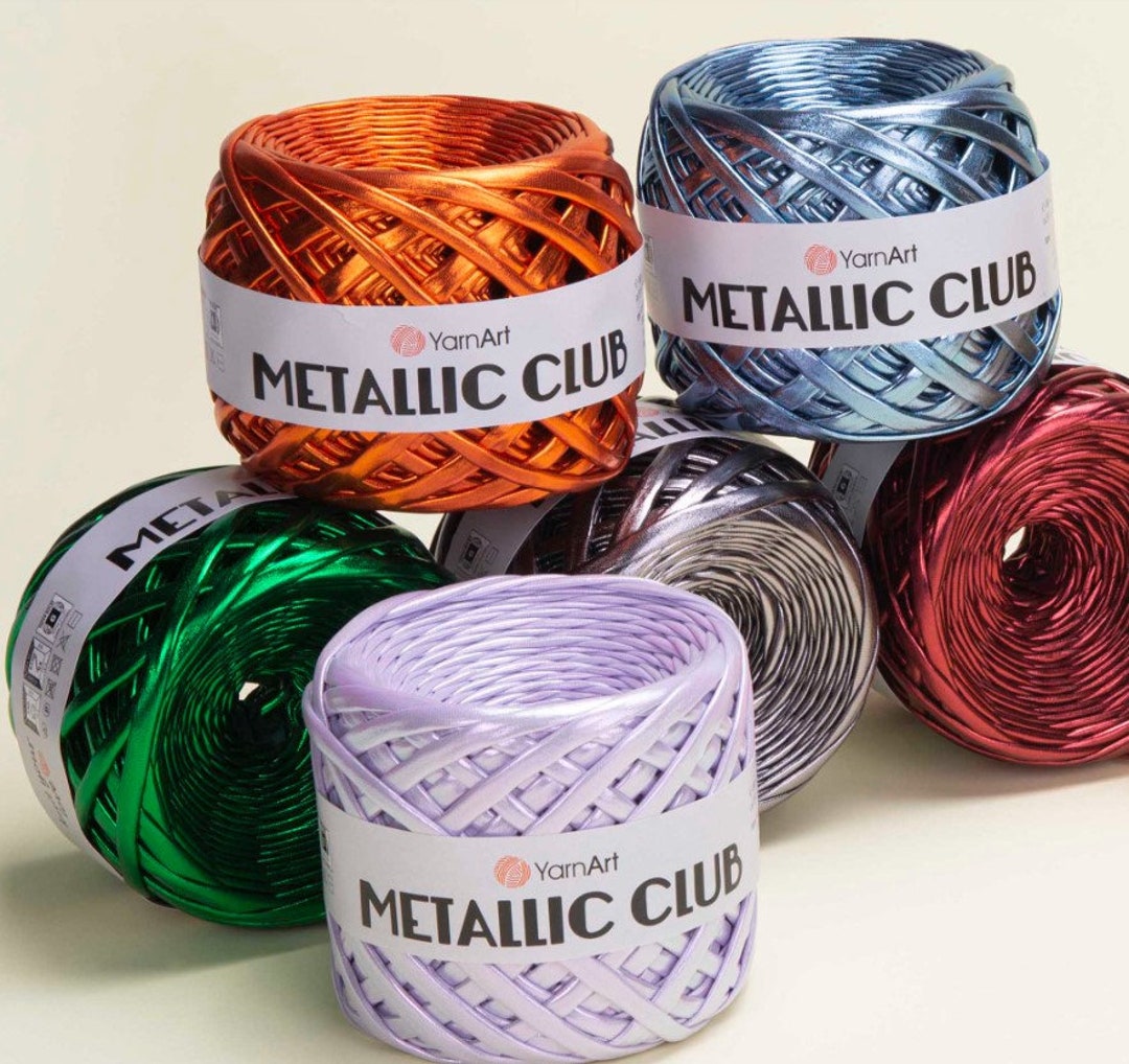 Yarnart METALLIC CLUB Metallic T-shirt Yarn, Leather Look Yarn, Bag ...