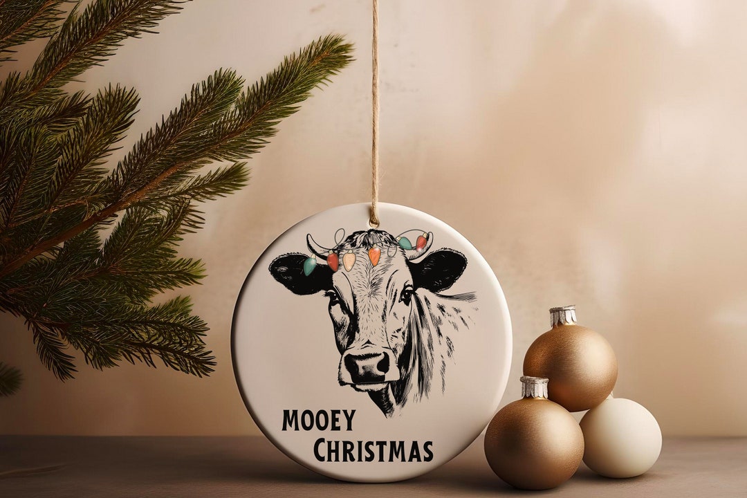 Cow Christmas Tree Ornament Heifer Tree Ornament Christmas Farmhouse ...