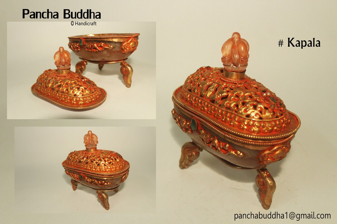 Crystal Kapala Gold Plated Carved in Copper - Etsy