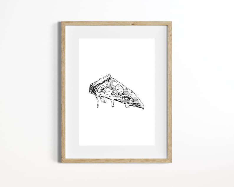 Pizza Posters - Printable Poster Set of 2 - Pizza Slice Art Prints ...