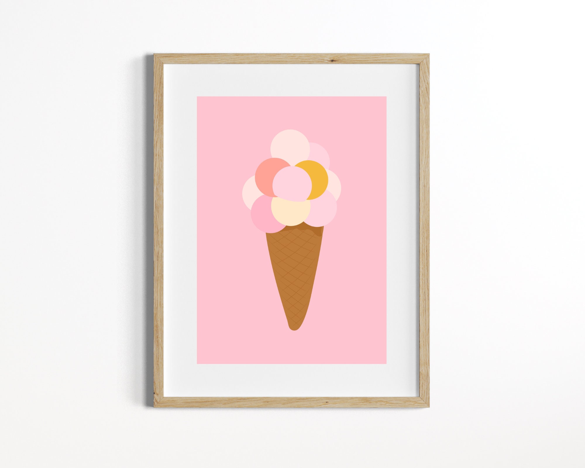 Colourful Ice Cream Art Print - Printable Poster Set of 3 - Ice Cream ...