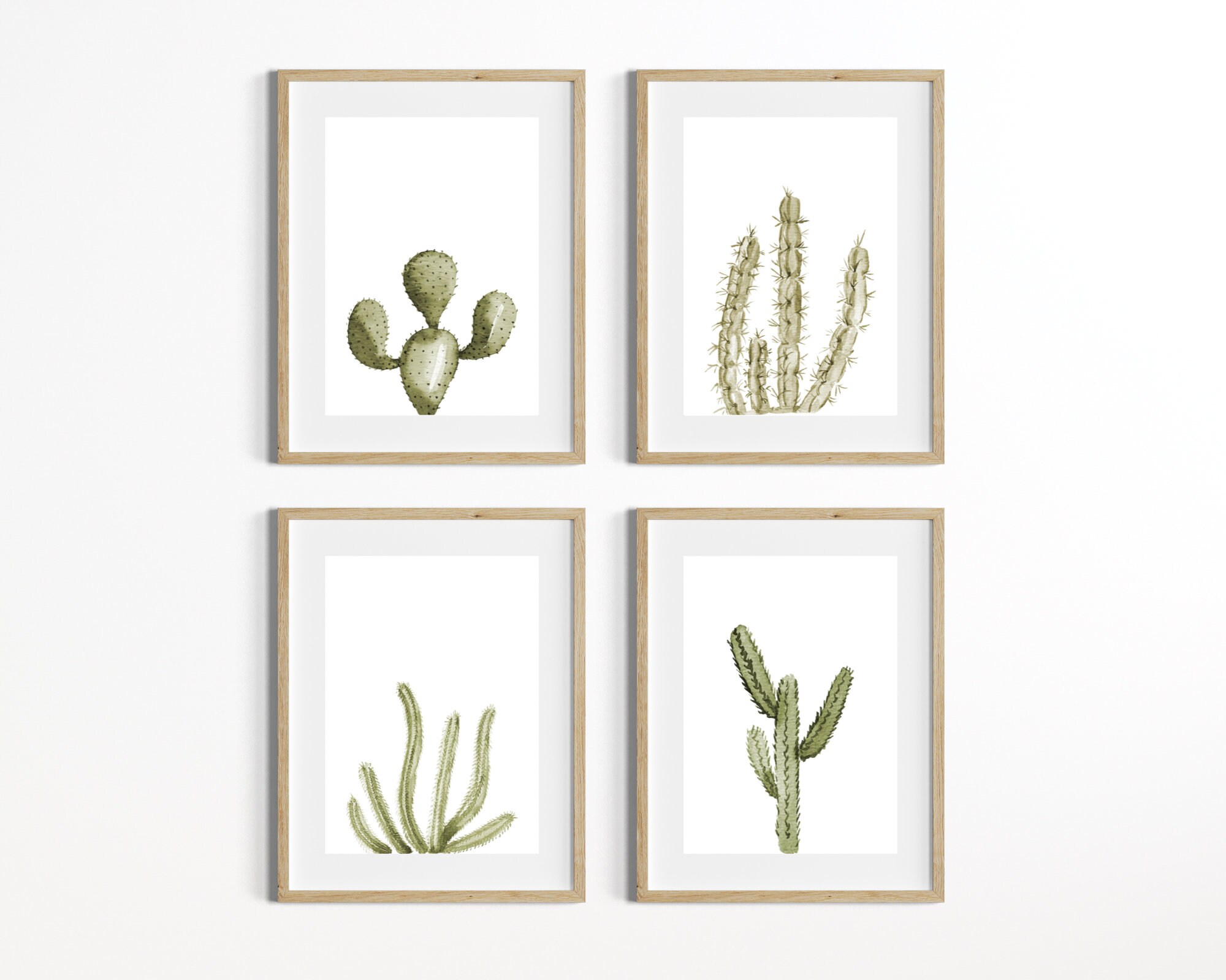 Desert Cactus Posters Printable Poster Set of 4 Succulent Wall Art ...