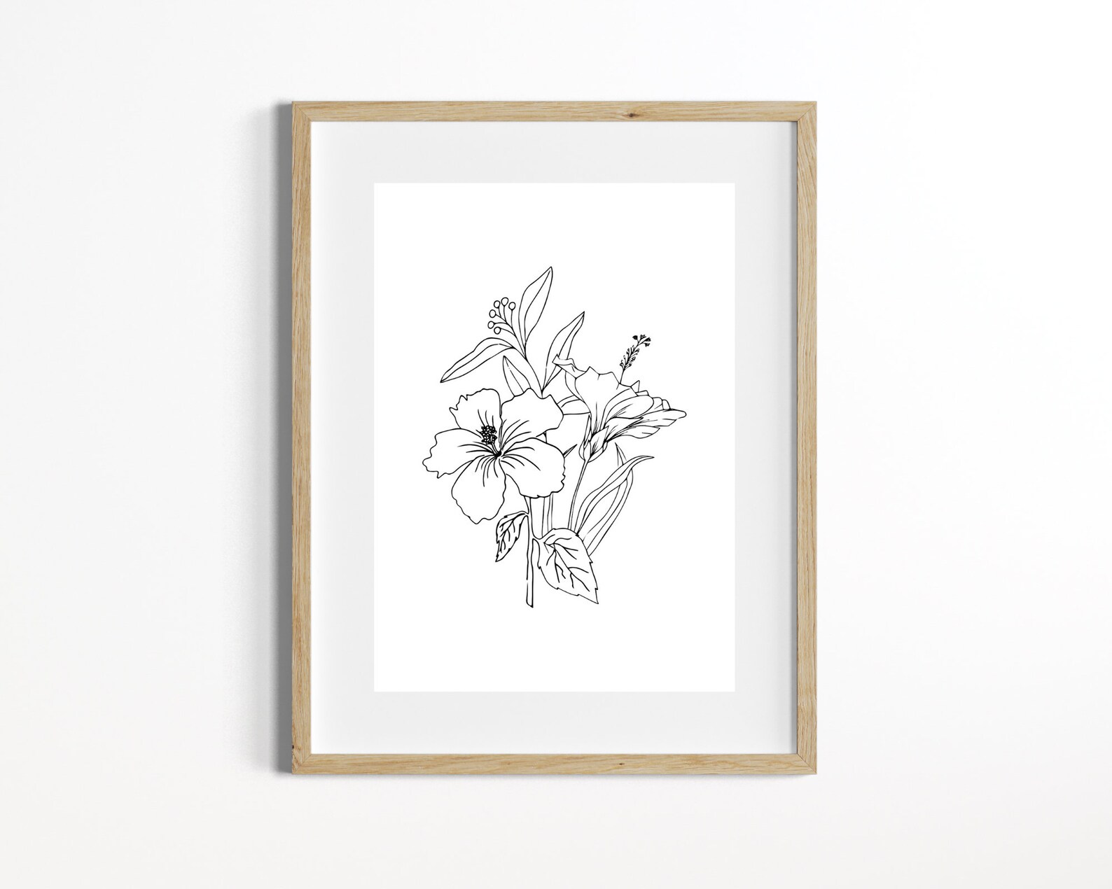 Vintage Flower Sketch Posters Printable Poster Set of 6 Handdrawn ...