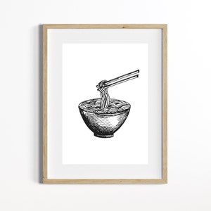 Japanese Food Posters - Printable Poster Set of 8 - Ramen Art Print ...