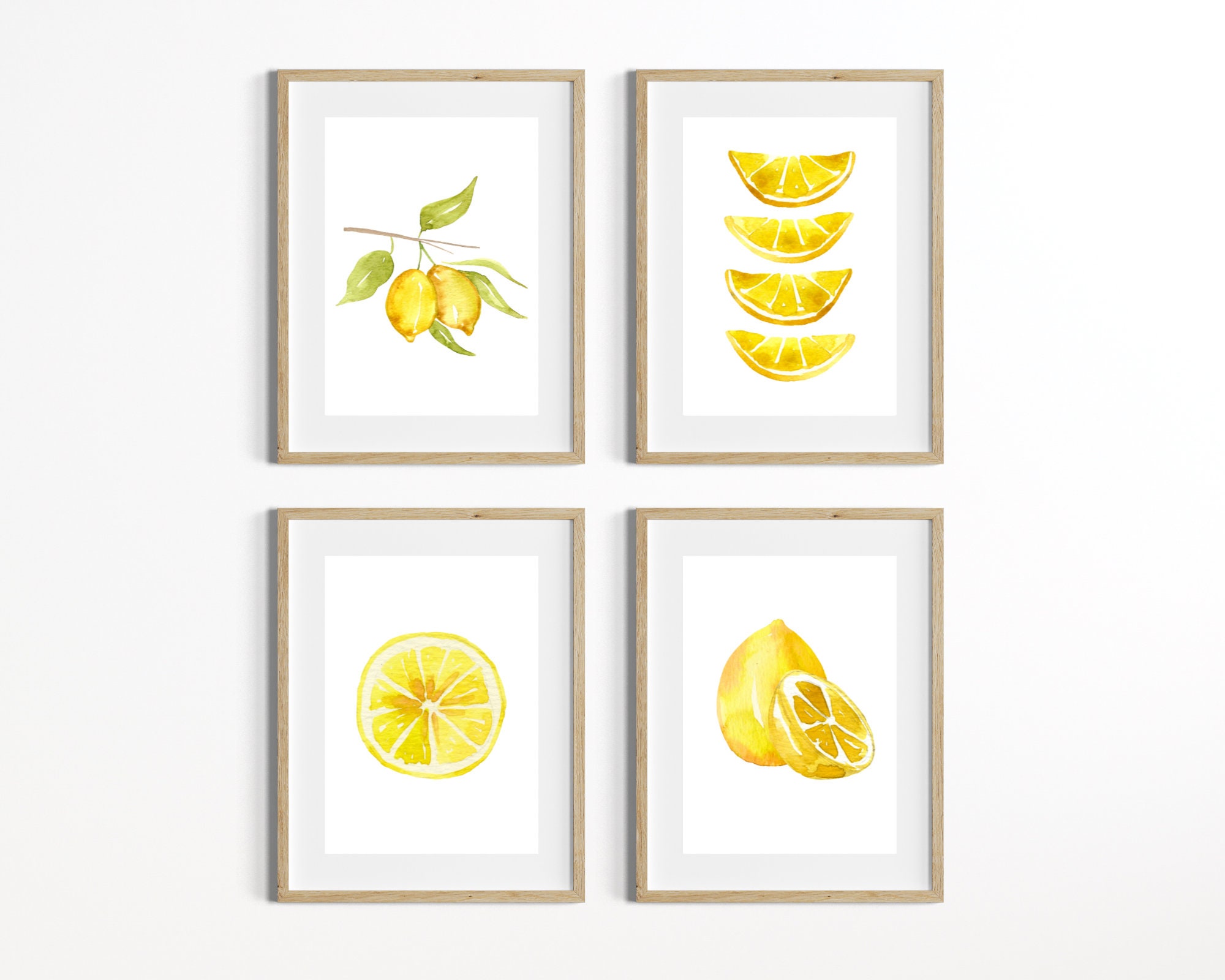 Lemon Art Work Sicilian Lemon Poster Set Poster Set of 4 Sorrento Lemon ...