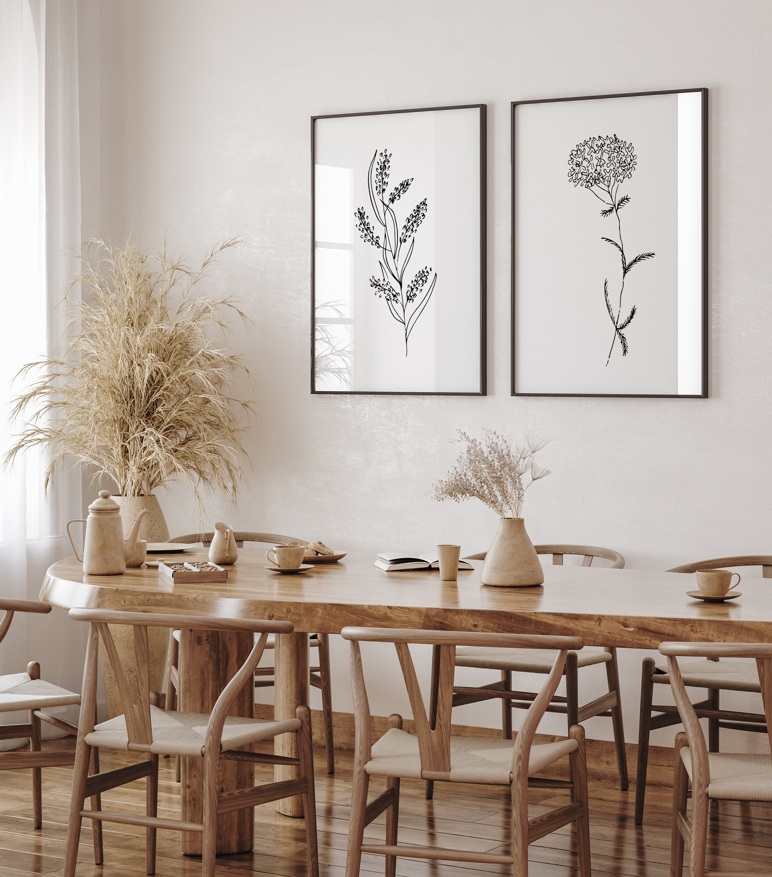 Wildflower Posters - Printable Poster Set of 2 - Lavendar Plant Wall ...