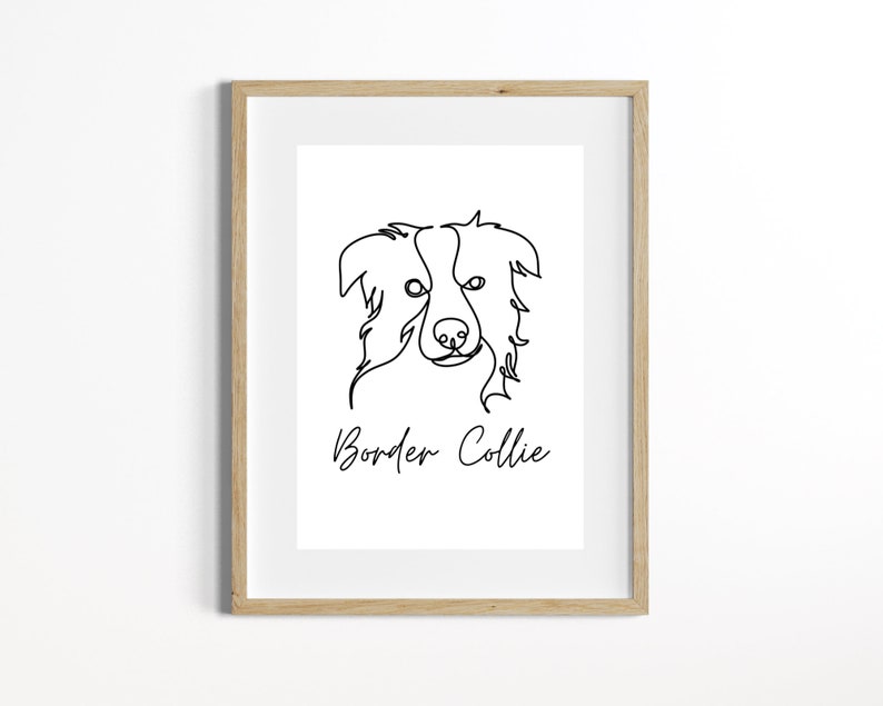 Printable Border Collie Poster Border Collie Line Art Print - Etsy