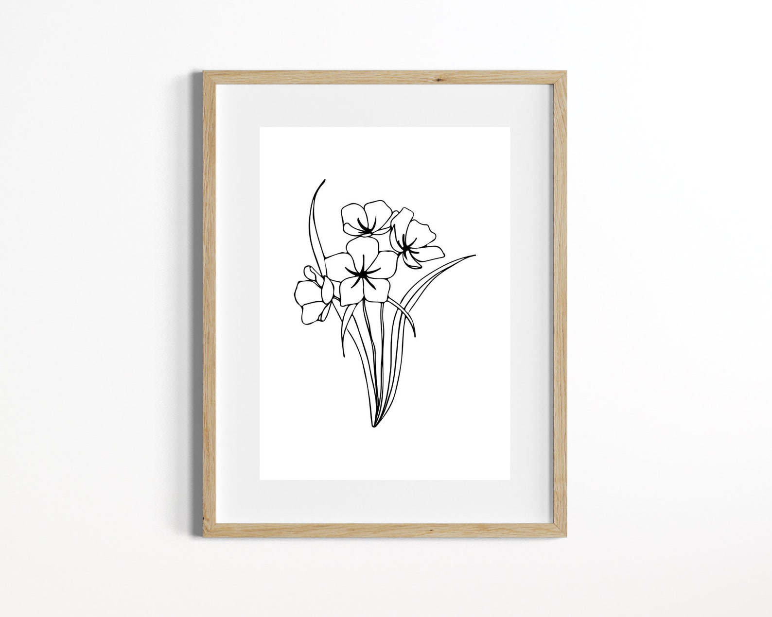 Vintage Flower Sketch Posters Printable Poster Set of 6 Handdrawn ...