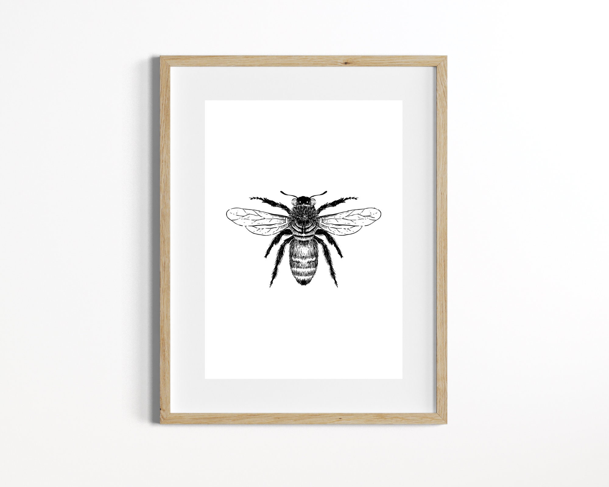 Honey Bee and Bumble Bee Poster - Printable Poster Set of 2 - Vintage ...
