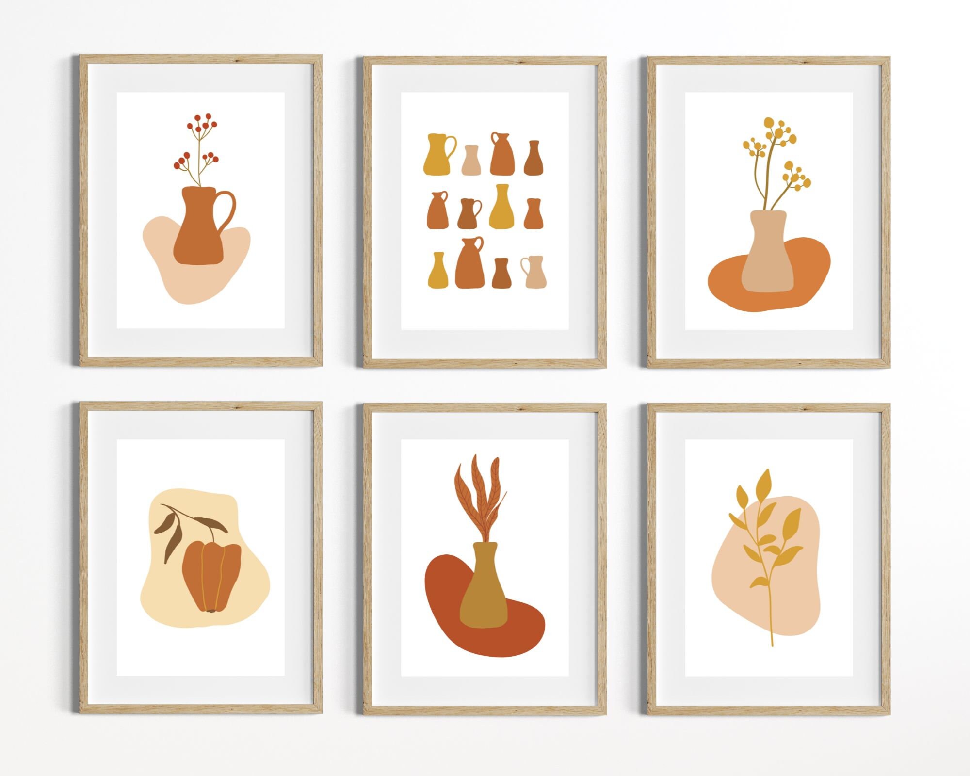 Autumn Botanical Posters - Printable Poster Set of 6 - Boho Posters ...