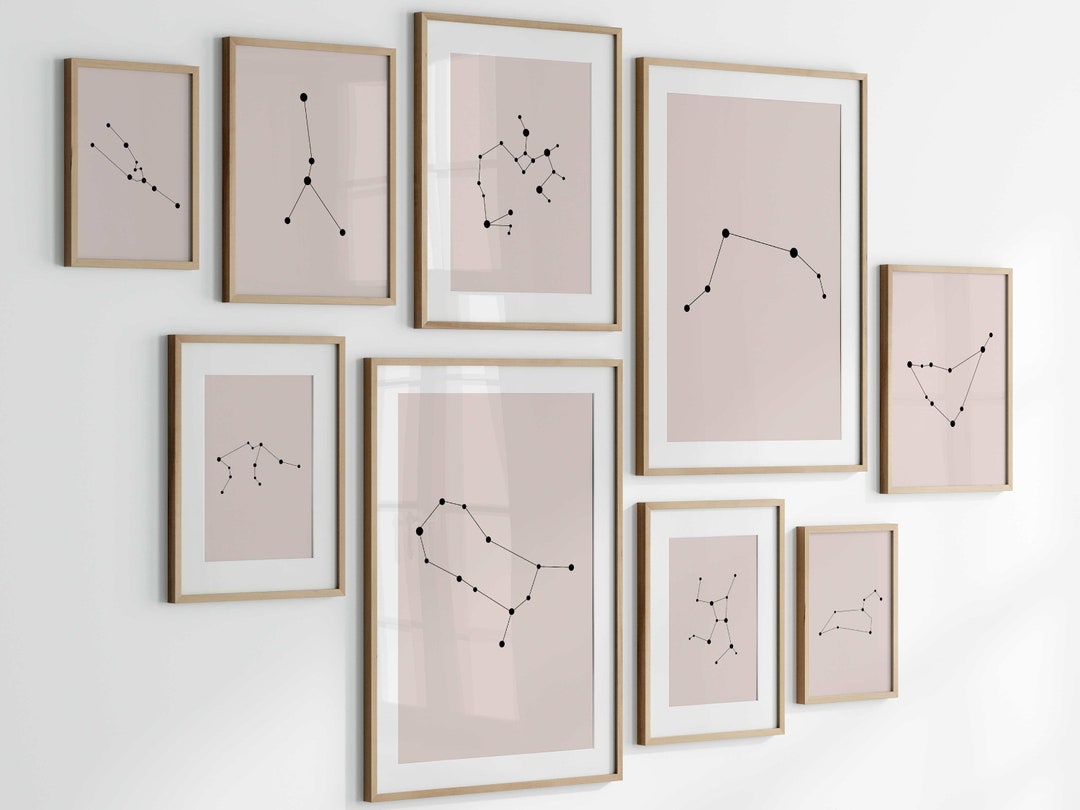 Zodiac Signs Symbol Posters Poster Set of 12 Complete Poster Set of All ...