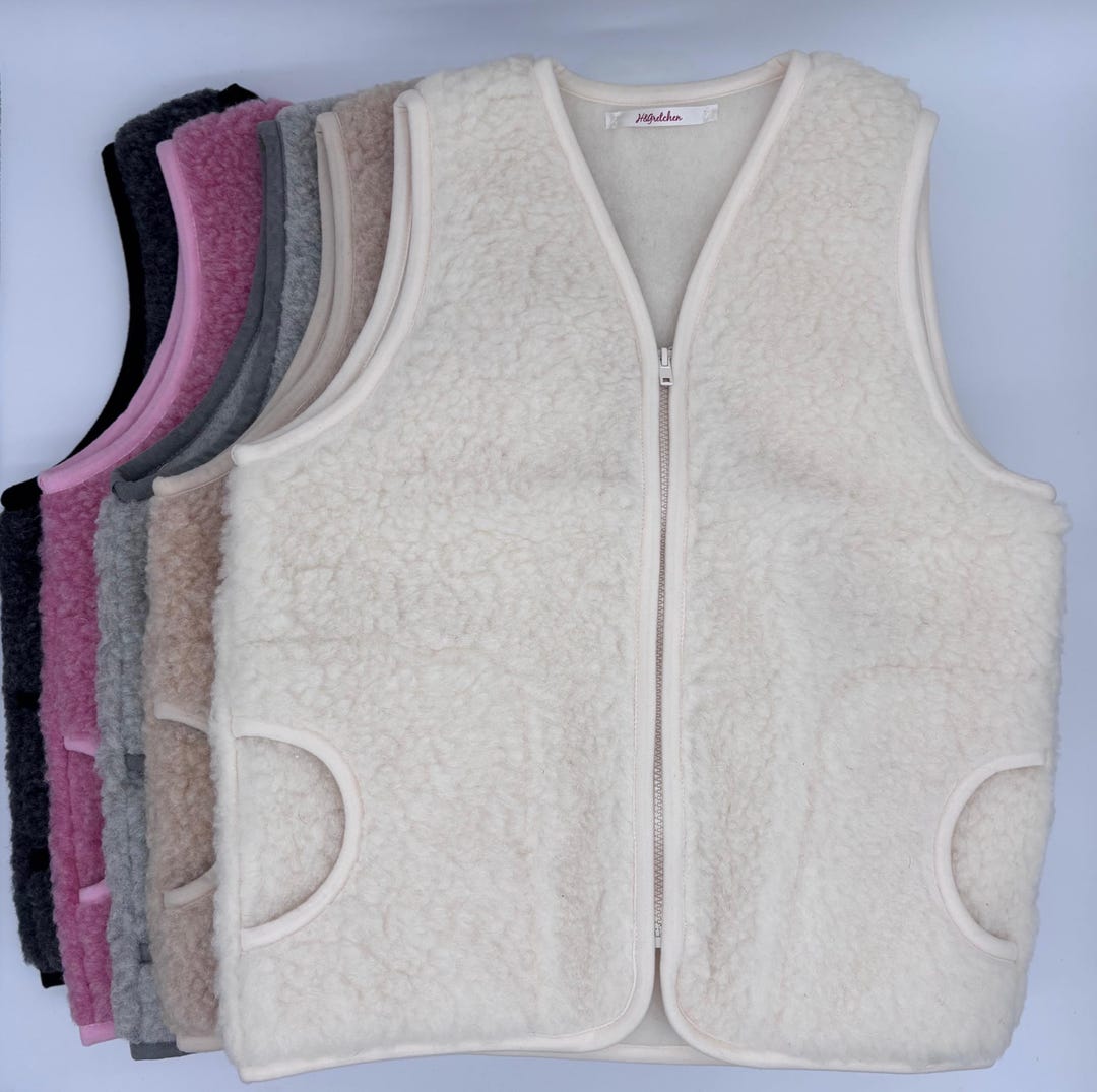 Wool Vest for Adults, 100% Merino Wool From Europe, Handmade and ...