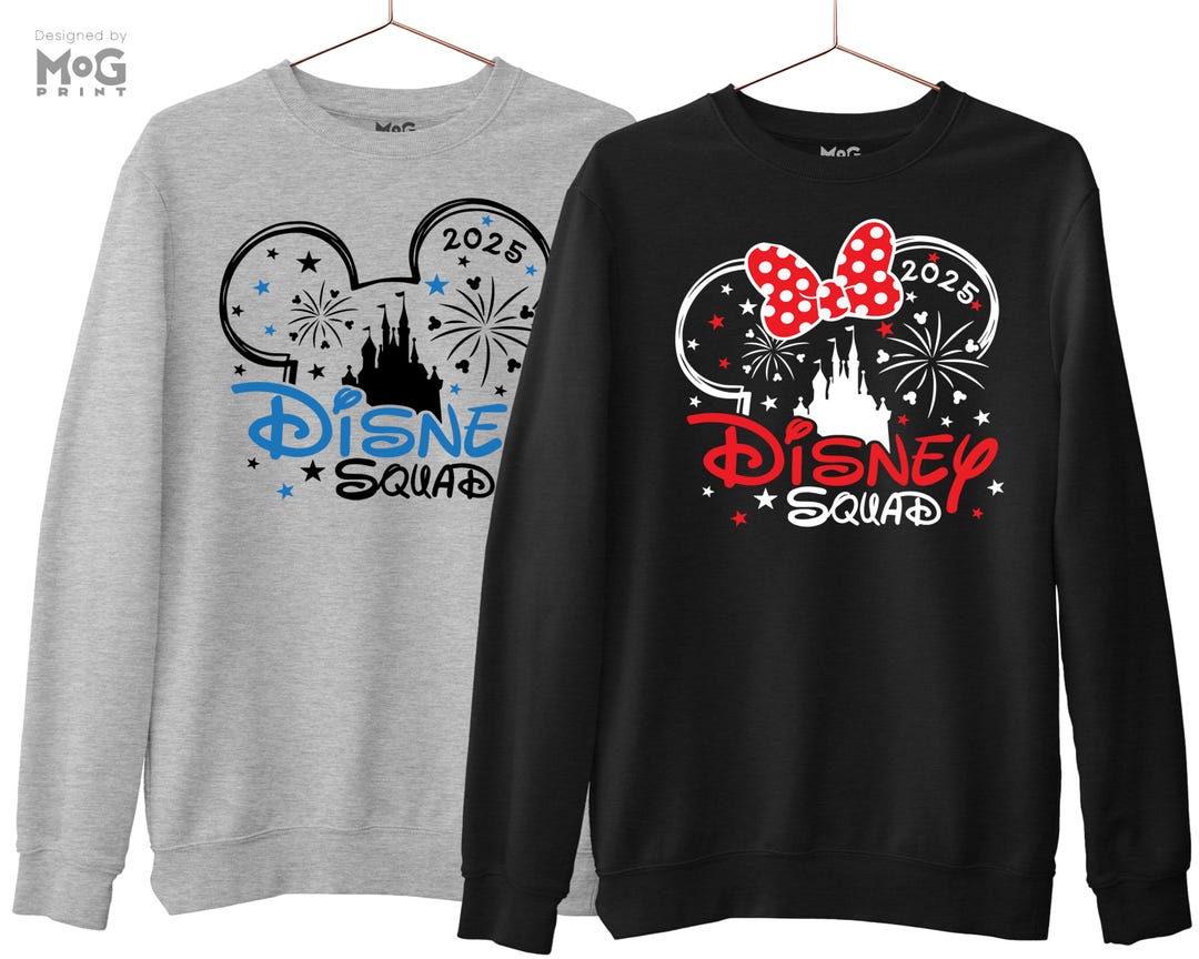 Disneyland Squad Cotton Jumper, Disneyworld Mickey & Minnie Sweatshirt ...