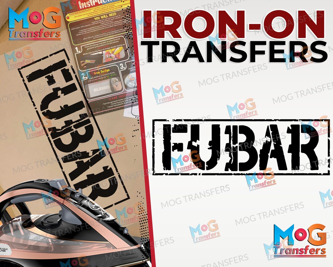 Fubar Logo Iron on Fabric Transfer Patch DTF Vinyl Heat Press Iron on ...