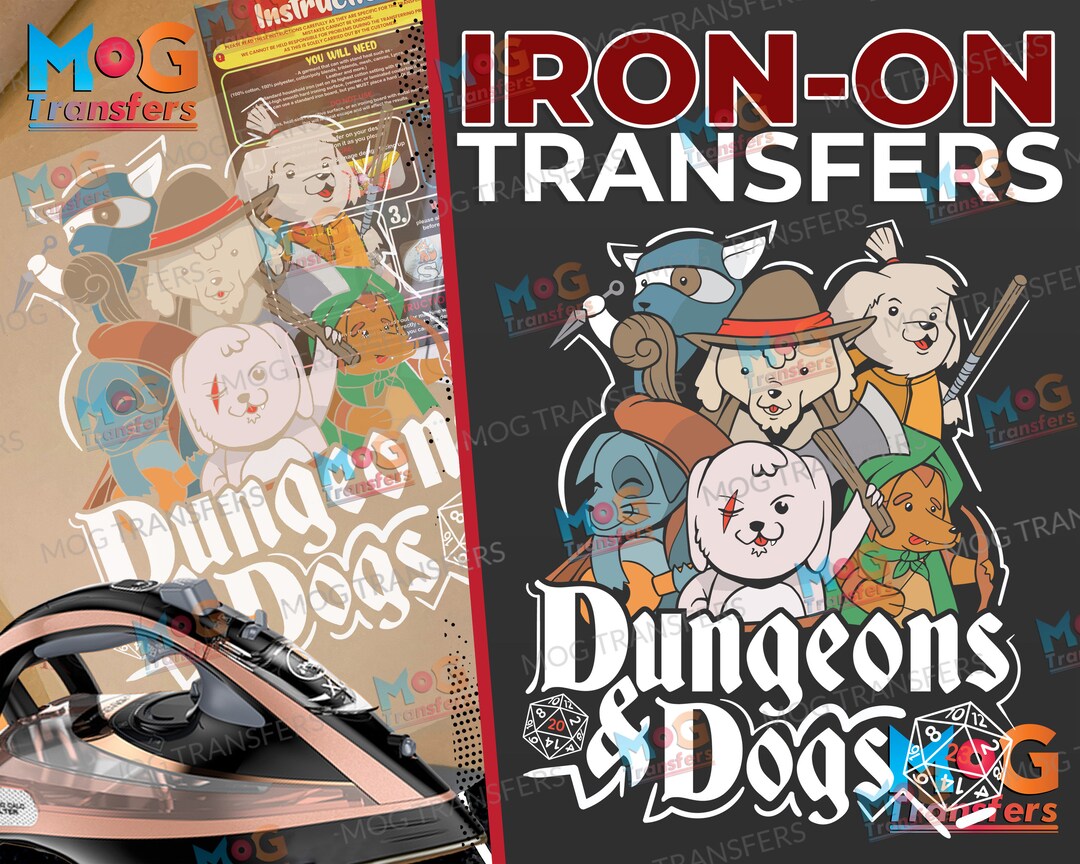 Dungeons and Dogs Iron on Transfer T-shirt, Tabletop Board Gaming Nerd ...