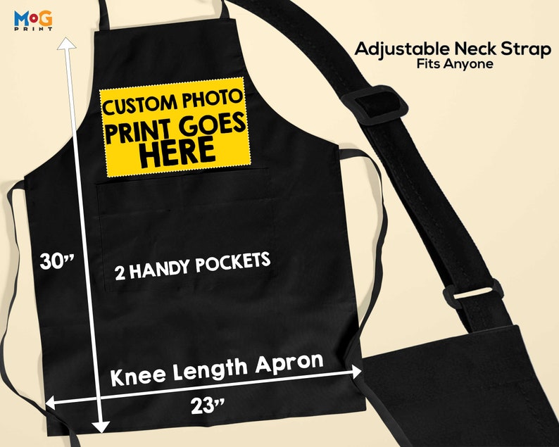 Personalized Photo Chef Apron, Custom Kitchen Apron With Pocket - Etsy