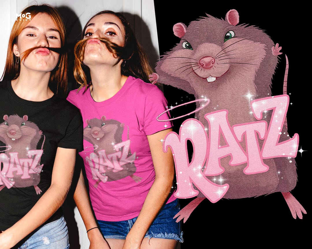 Funny Pink Ratz Mouse Meme T-shirt, Hilarious Rat Graphic Parody Tee ...