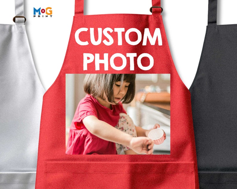 Personalized Photo Chef Apron, Custom Kitchen Apron With Pocket - Etsy