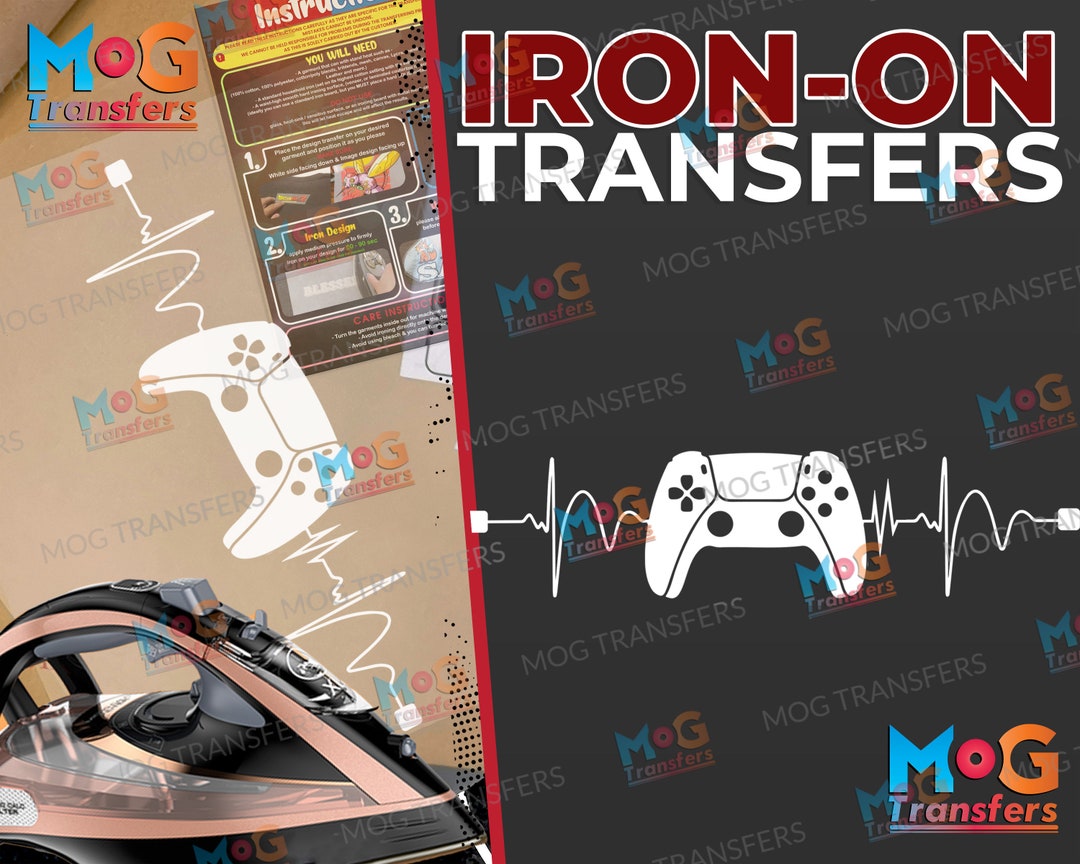 Game Controller Iron on Transfer Patch Heat Press Game Controller Play ...